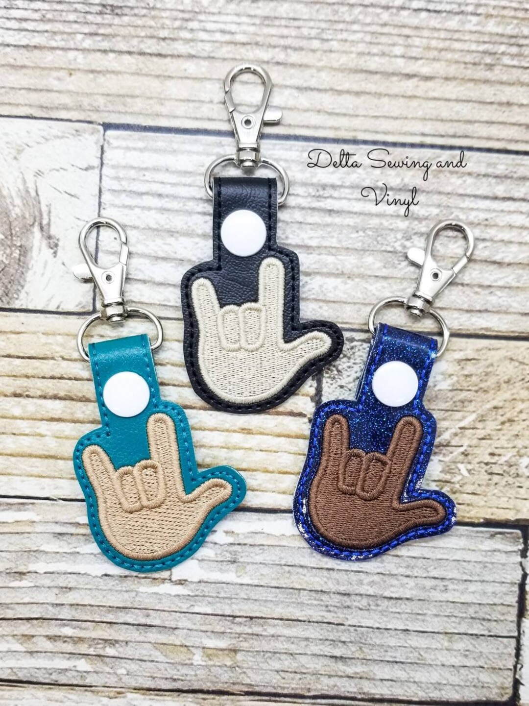 I Love You ASL Keychain, American Sign Language Key Fob, Sign Charm ...