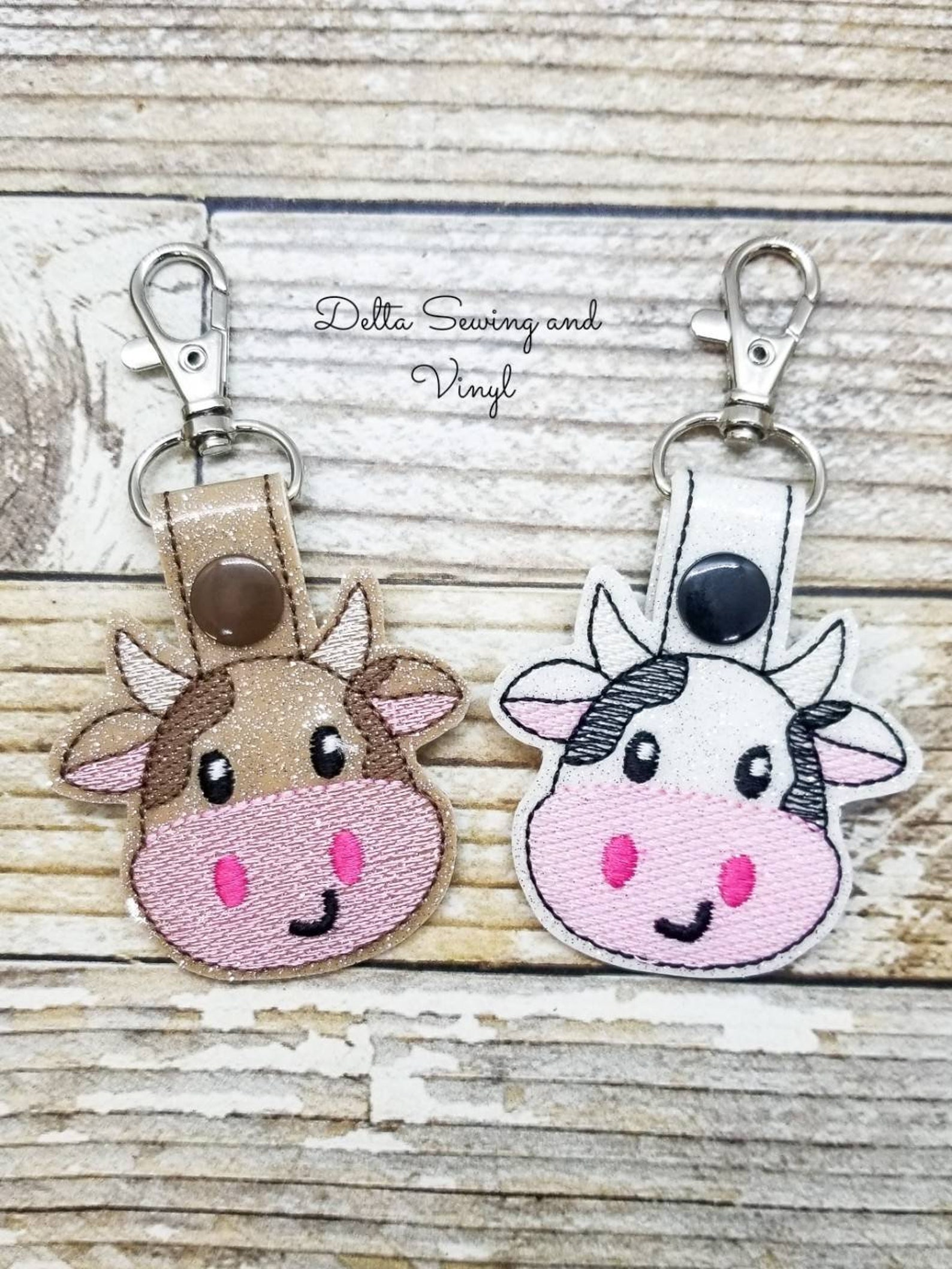 Cow Keychain Cow Snap Tab Cow Key Fob Cow Charm Cow Zipper - Etsy