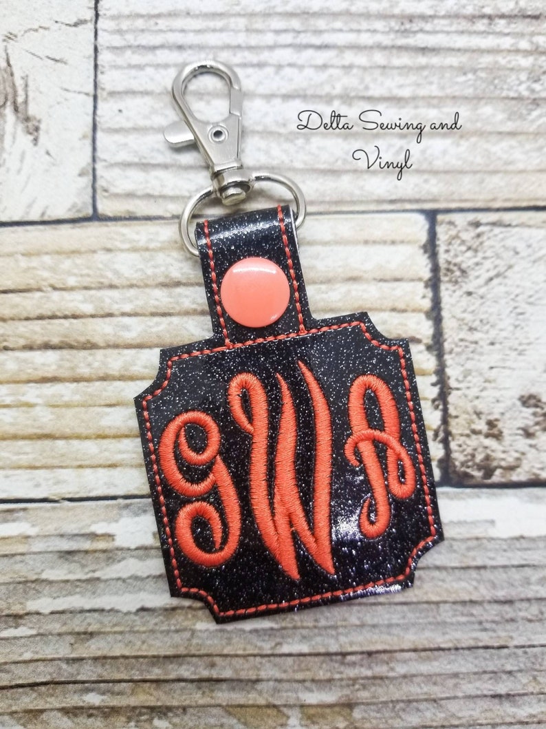 Monogram Keychain, Monogram Key Fob, Monogram Snap Tab, Monogram Charm ...