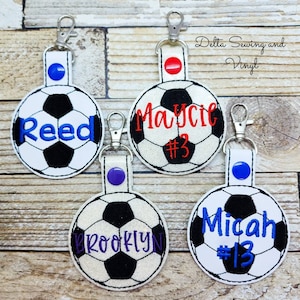 Soccer Keychain, Soccer Key Fob, Custom Soccer Tag, Soccer Monogram ...