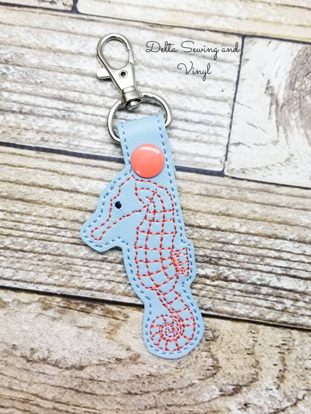 Seahorse Keychain, Seahorse Key Fob, Sea Creature Charm, Ocean Keychain ...