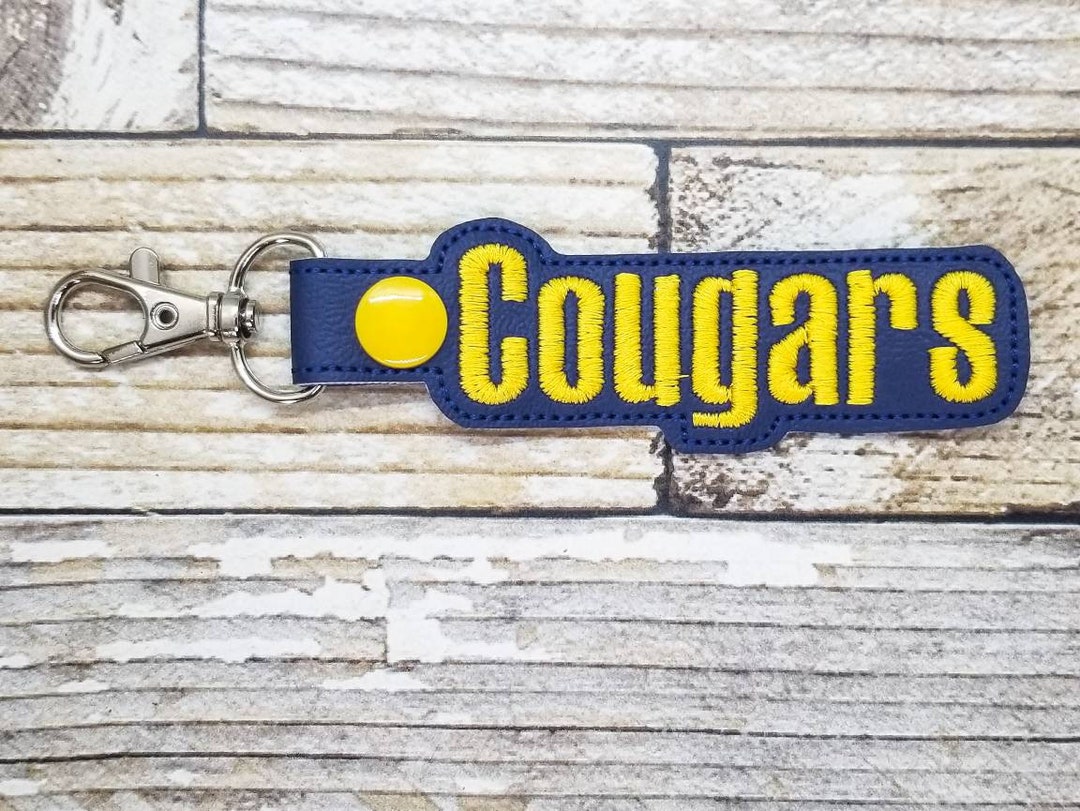 Cougars Keychain, Football Key Fob, Mascot Keychain, Cougars Key Fob ...