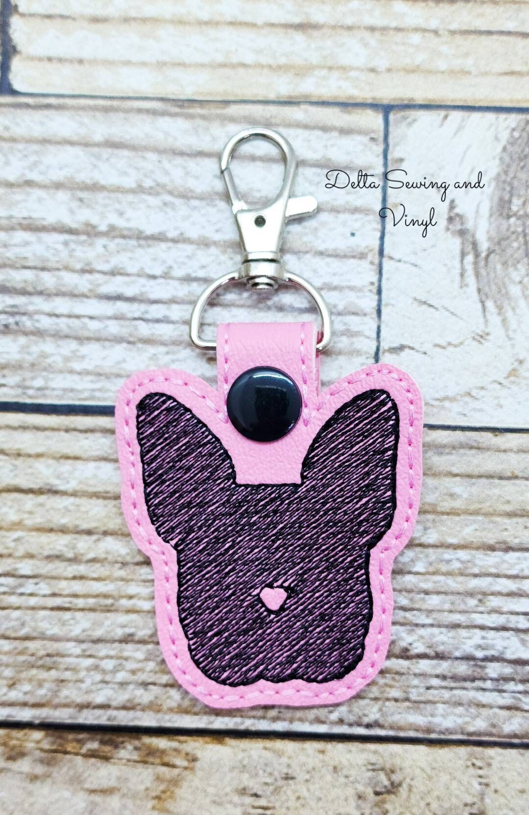 French Bulldog Keychain, Frenchie Key Fob, French Bulldog Charm ...