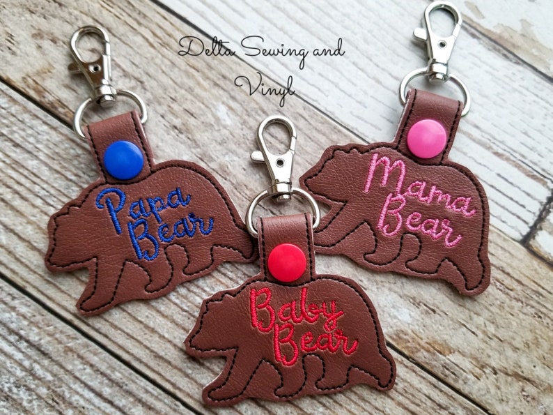Mama Bear Keychain Mama Bear Key Fob Gift for Mom | Etsy