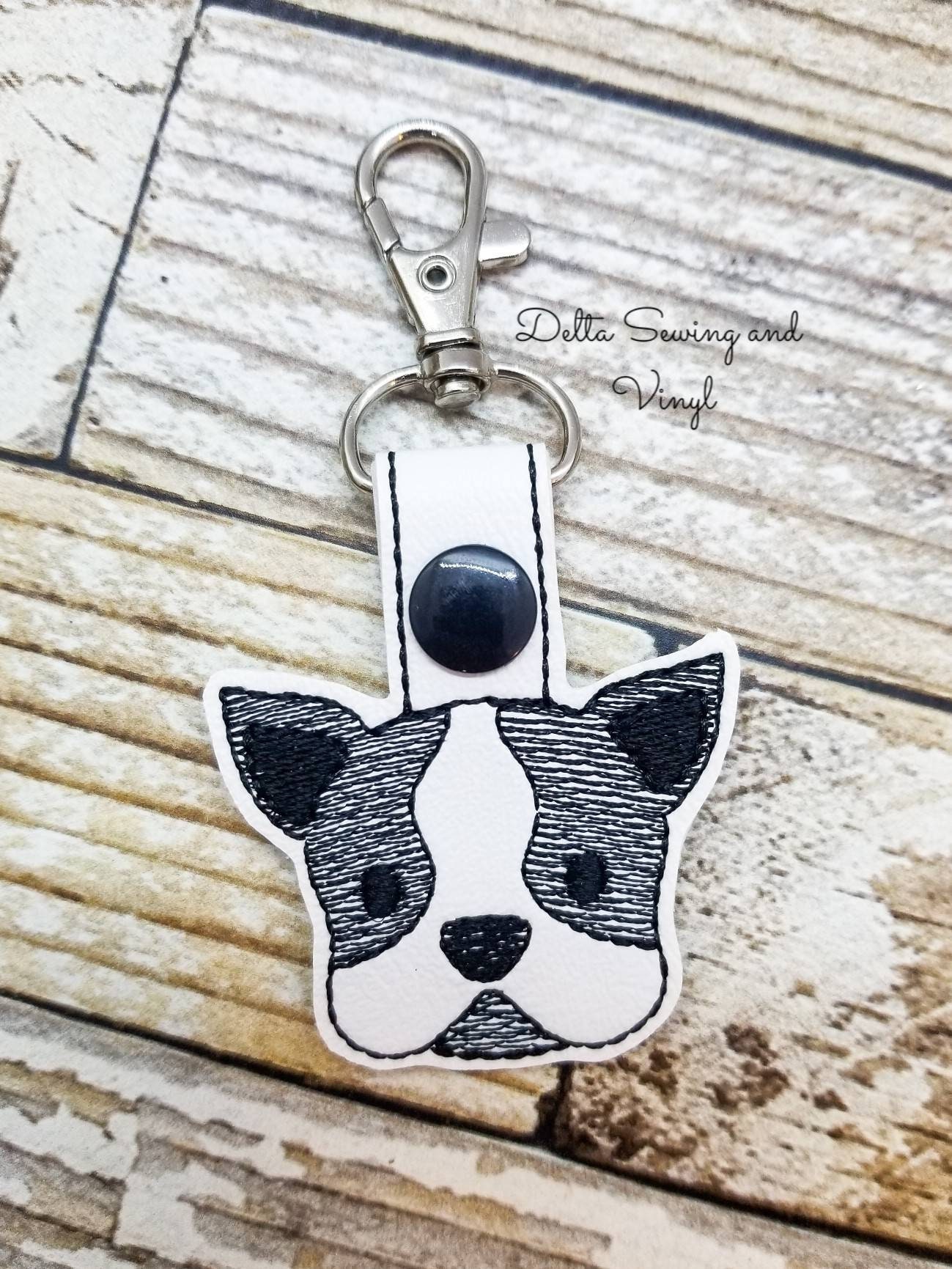 Boston Terrier Keychain Boston Terrier Key Fob Dog Rescue | Etsy