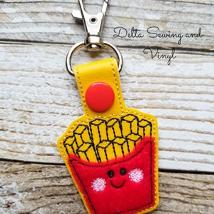 Burger and Fries BFF Keychain Set, BFF Keychains, Burger and Fries Snap ...