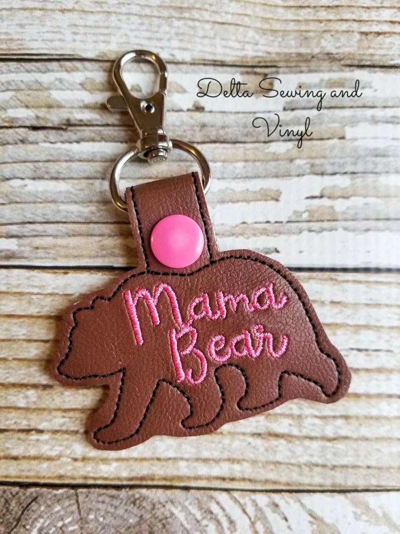 Mama Bear Keychain Mama Bear Key Fob Gift for Mom | Etsy
