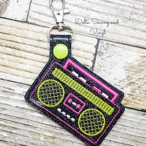 Vintage Boombox Keychain, Boombox Key Fob, 80s Keychain, 80s Boombox ...