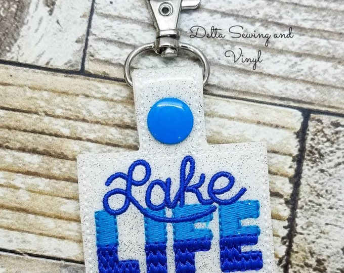 Lake Life Keychain, Lake Life Nautical Snap Tab FOB Key Chain, Outdoor ...
