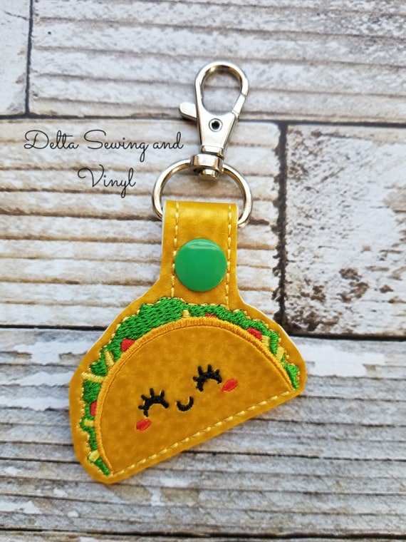 Taco Keychain Guacamole Key Fob Avocado Charm Burrito | Etsy