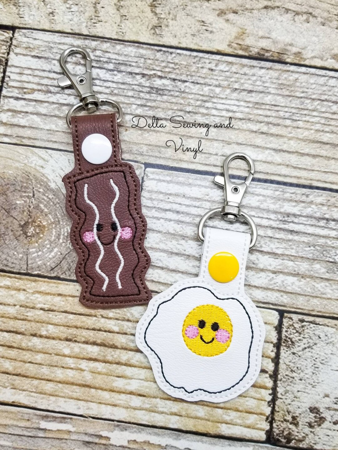 Bacon and Egg BFF Keychain Set, Bacon Key Fob, Egg Keychain, Best ...