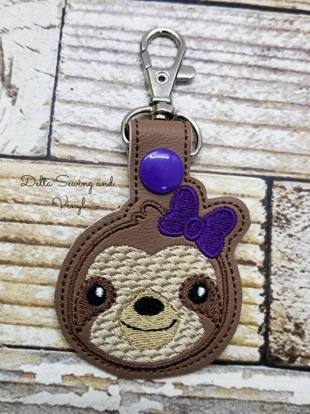 Sloth Keychain, Sloth Key Fob, Animal Charm, Sloth Zipper Pull - Etsy