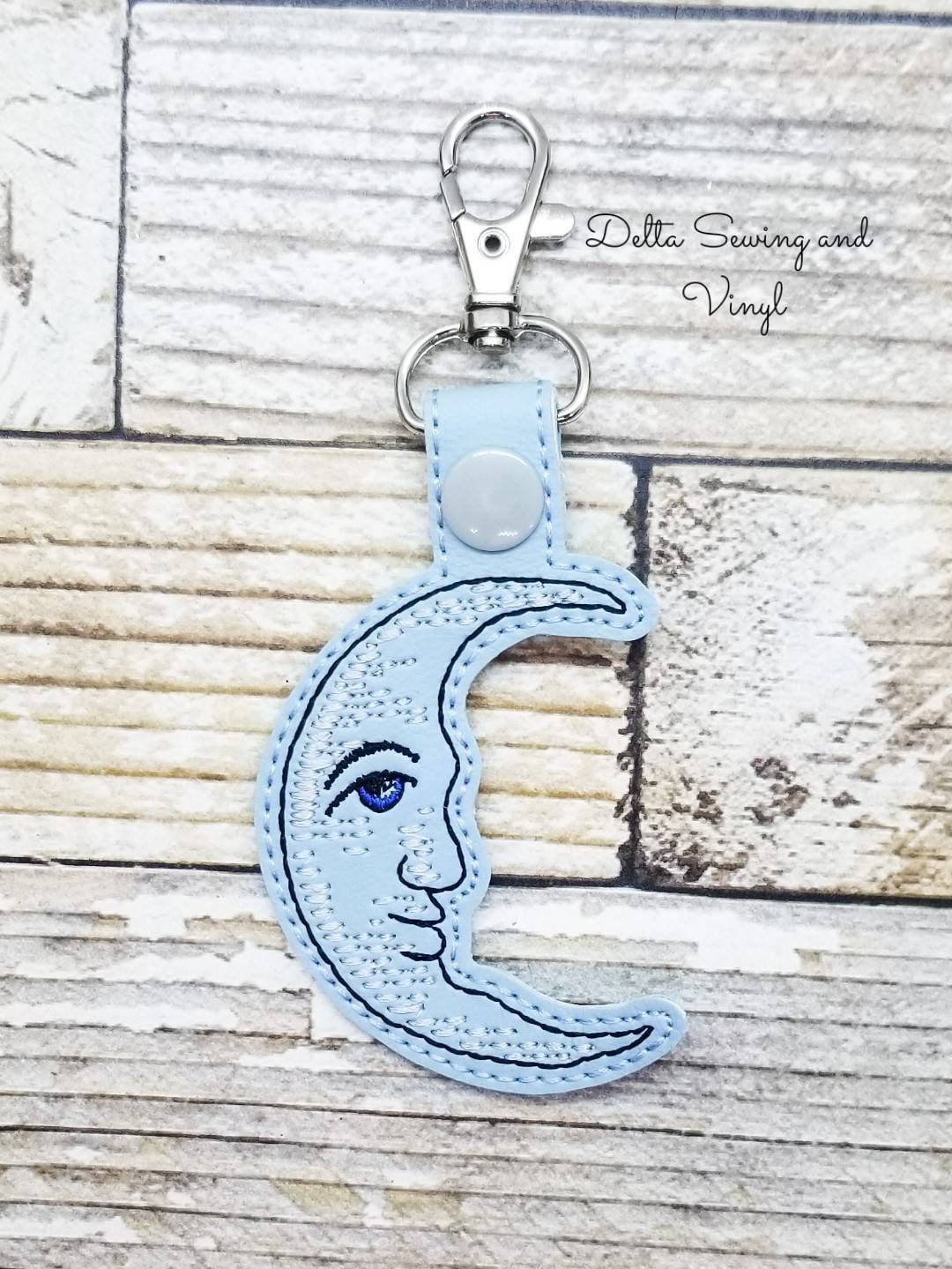 Moon Keychain, Cresent Moon Key Fob, Space Charm, Star Zipper Pull ...