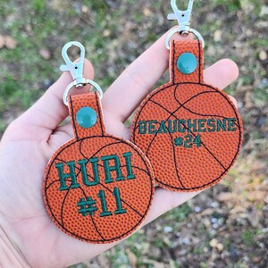 Basketball Keychain, Basketball Team Key Fob, Basketball Accessory ...