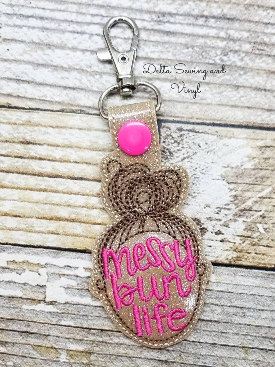 Messy Bun Life Keychain, Messy Bun Life Key Fob, Girl Gift, Mom Life ...