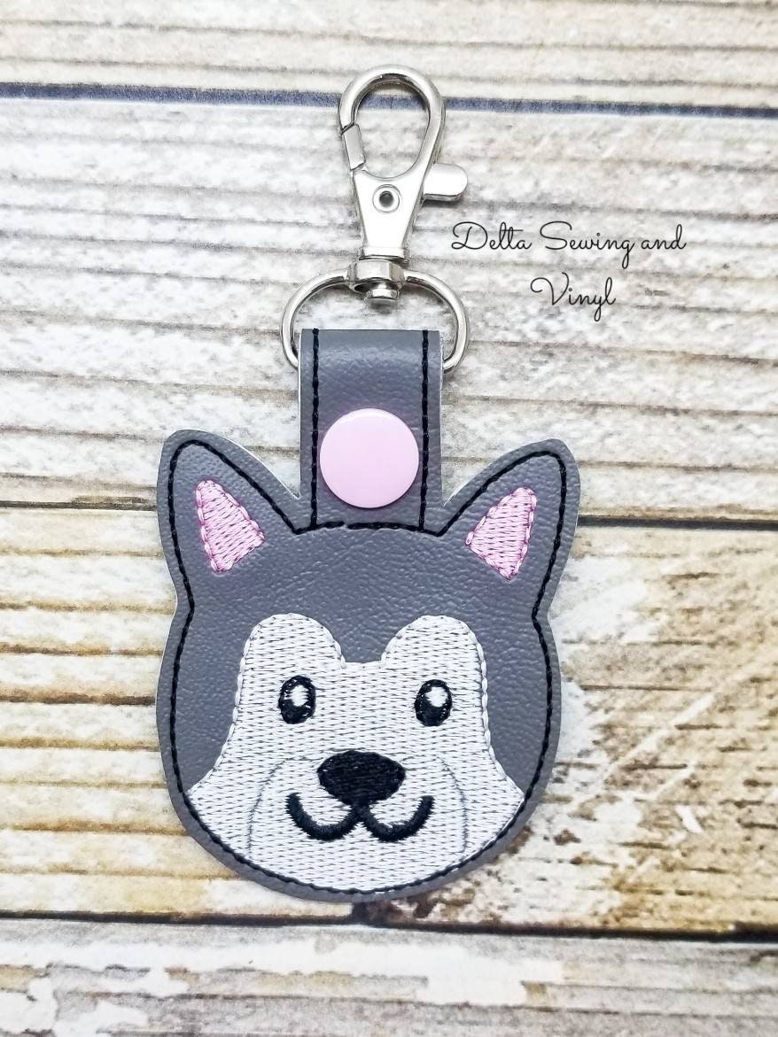 Husky Keychain Husky Key Fob Husky Charm Husky Zipper Pull - Etsy