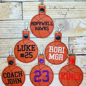 Basketball Keychain, Basketball Team Key Fob, Basketball Accessory ...
