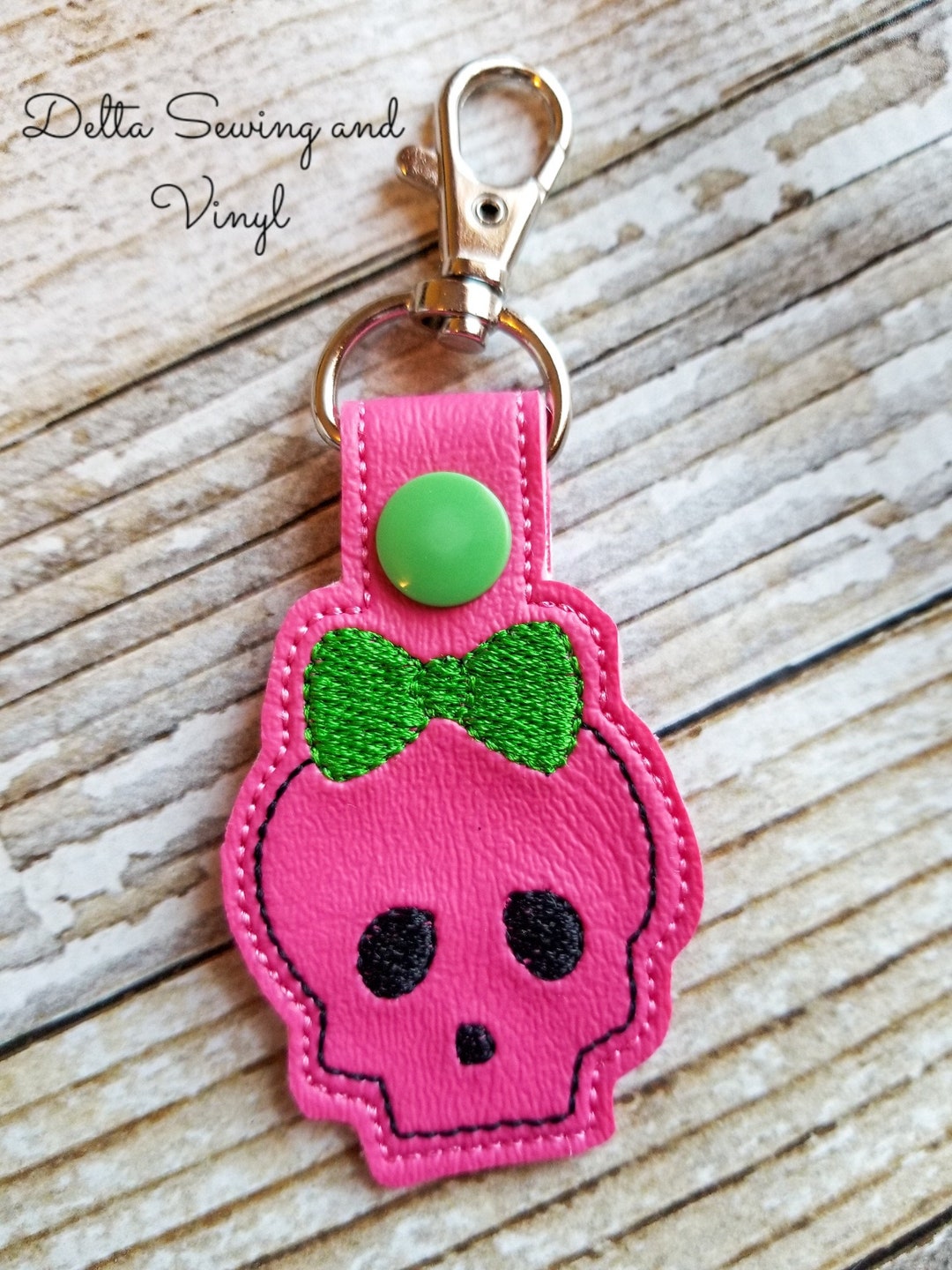 Skull Keychain Skull Key Fob Girly Skull Keychain Girly - Etsy