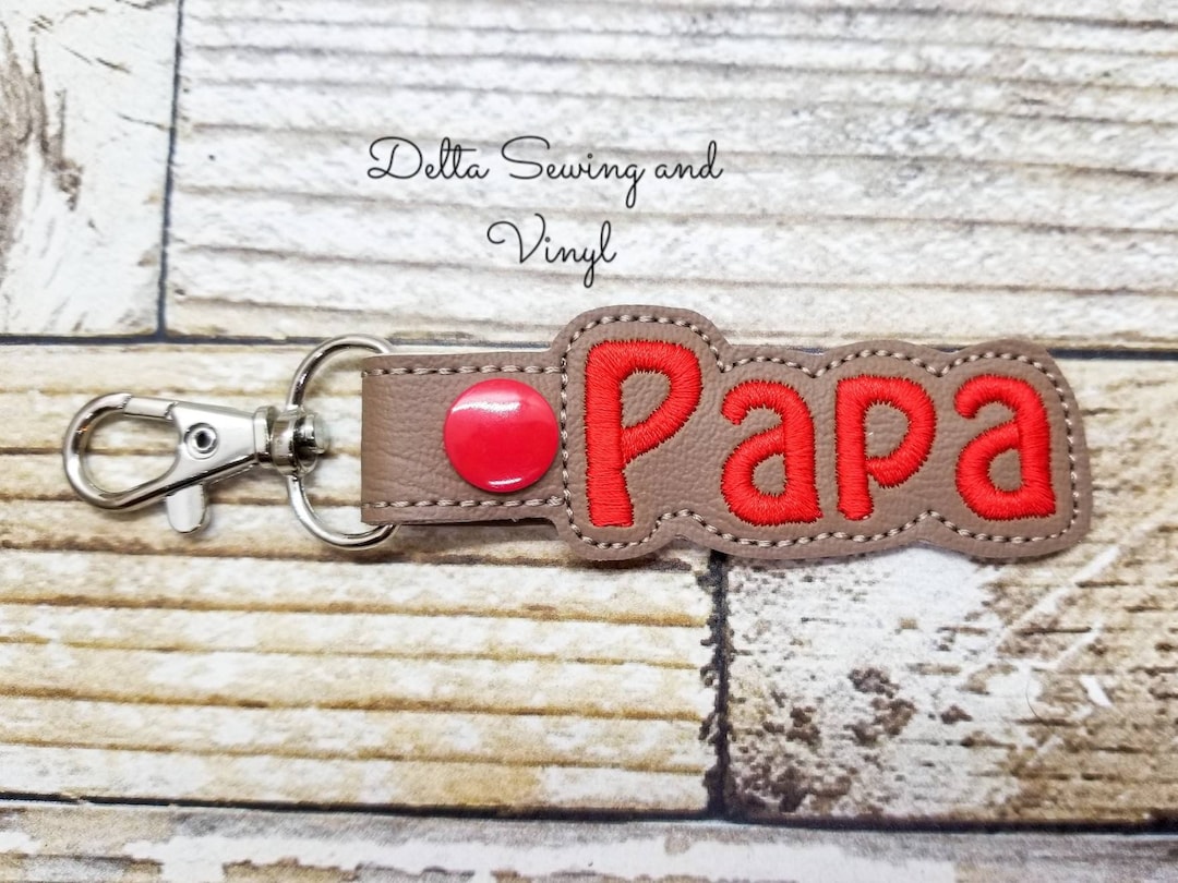 Papa Keychain, Papa Key Fob, Grandfather Charm, Papaw Keychain, Grandpa ...