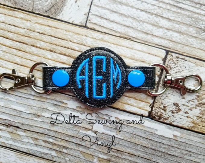 Monogram Keychain Monogram Key Fob Monogram Snap Tab | Etsy