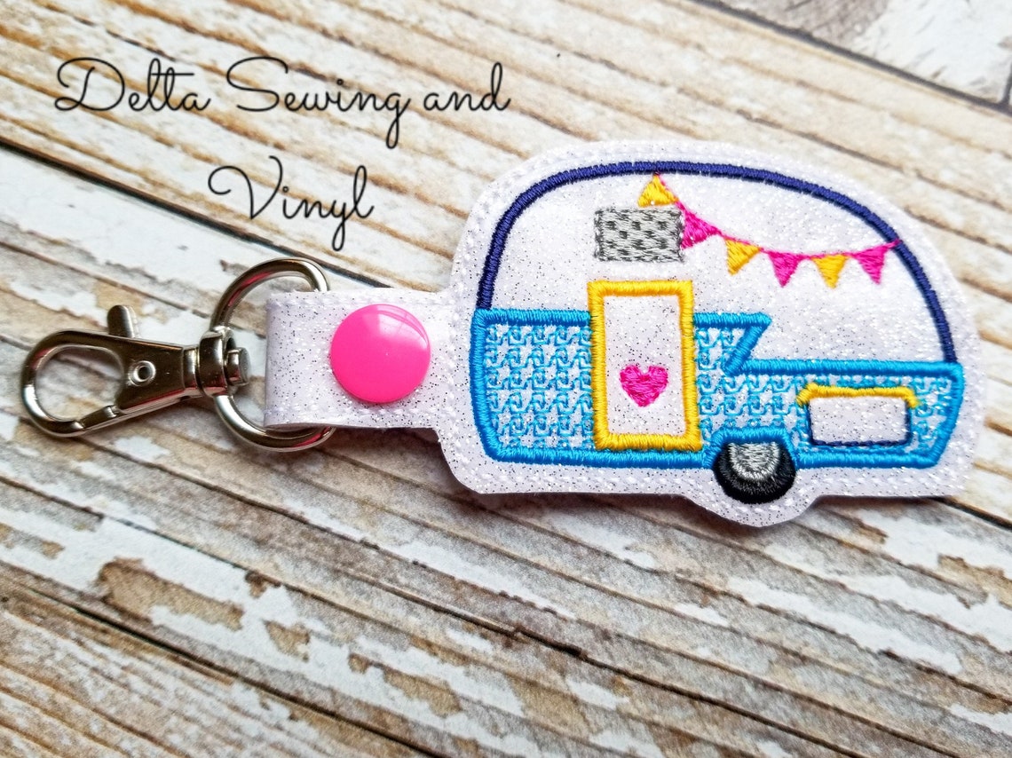 Camper Keychain Camper Snap Tab Camper Key Fob Camper - Etsy