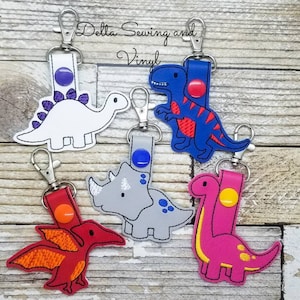 Dinosaur Keychain, Dinosaur Snap Tab, Dinosaur Key Fob, Dinosaur Charm ...
