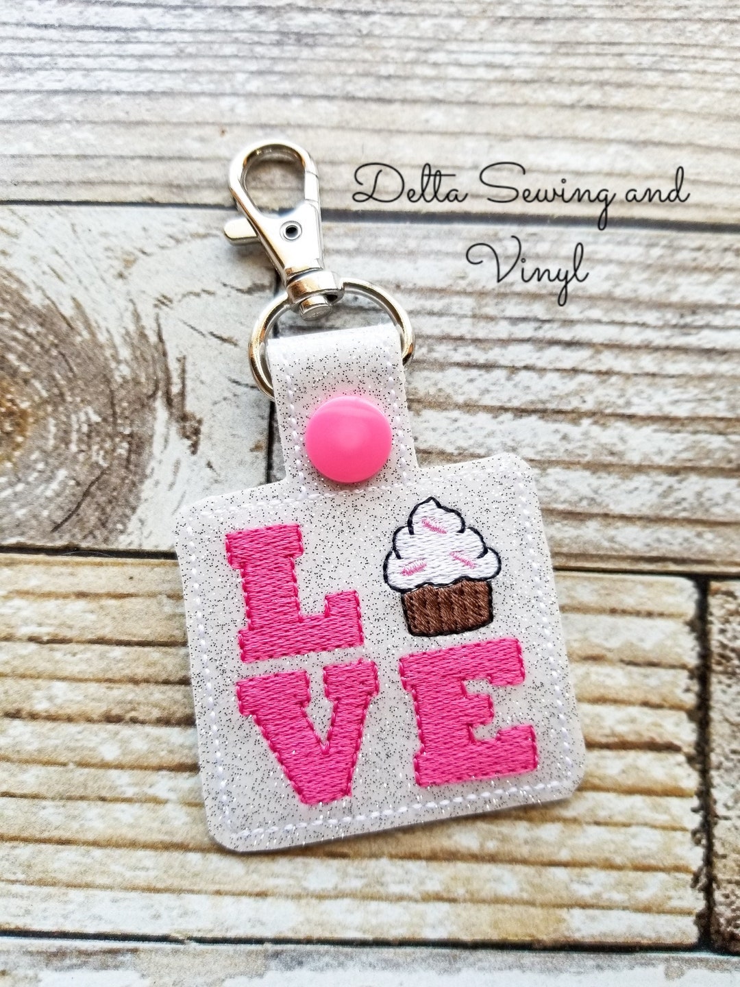 Love Cupcake Keychain, Cupcake Love Key Fob, I Love Cupcakes Keychain ...