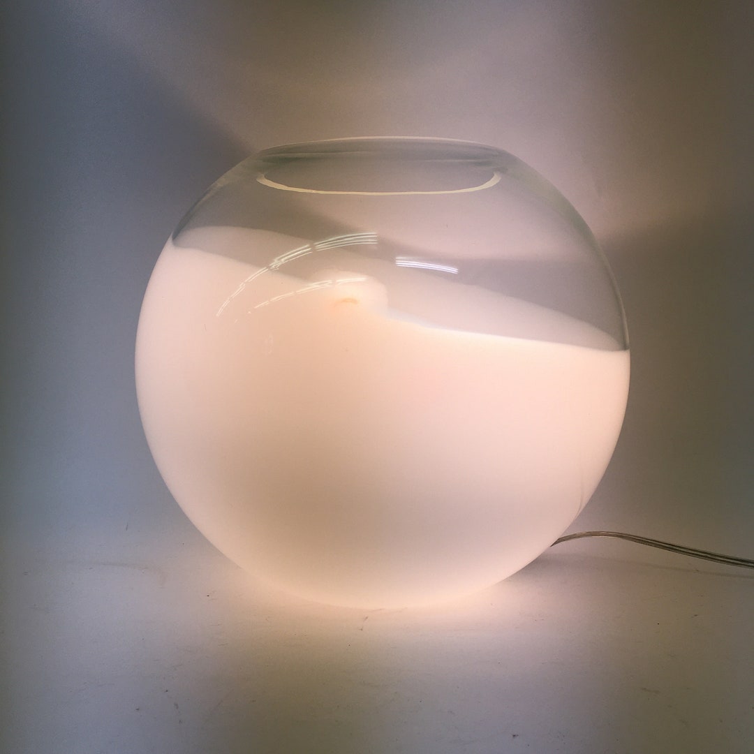 Ilu Design Glass Table Lamp Round Globe - Etsy