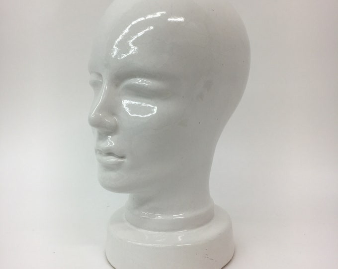 Ceramic West Germany Head Vintage Hat/headphone Display Mid-century ...