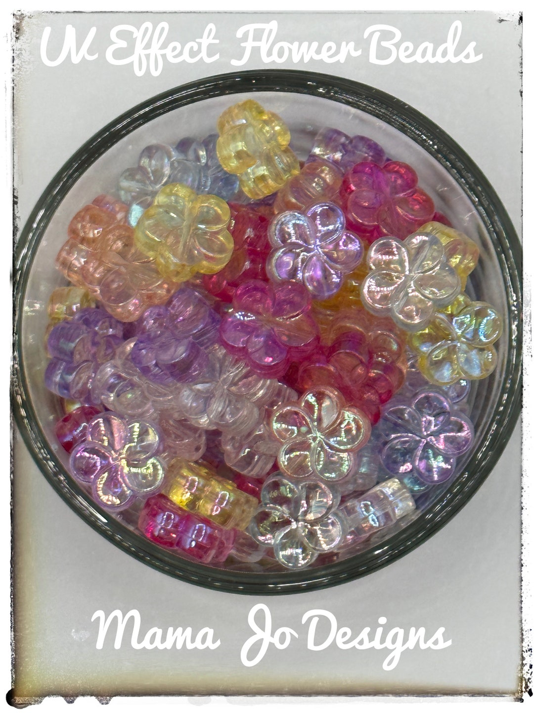 UV Effect Acrylic Flower Beads - Etsy