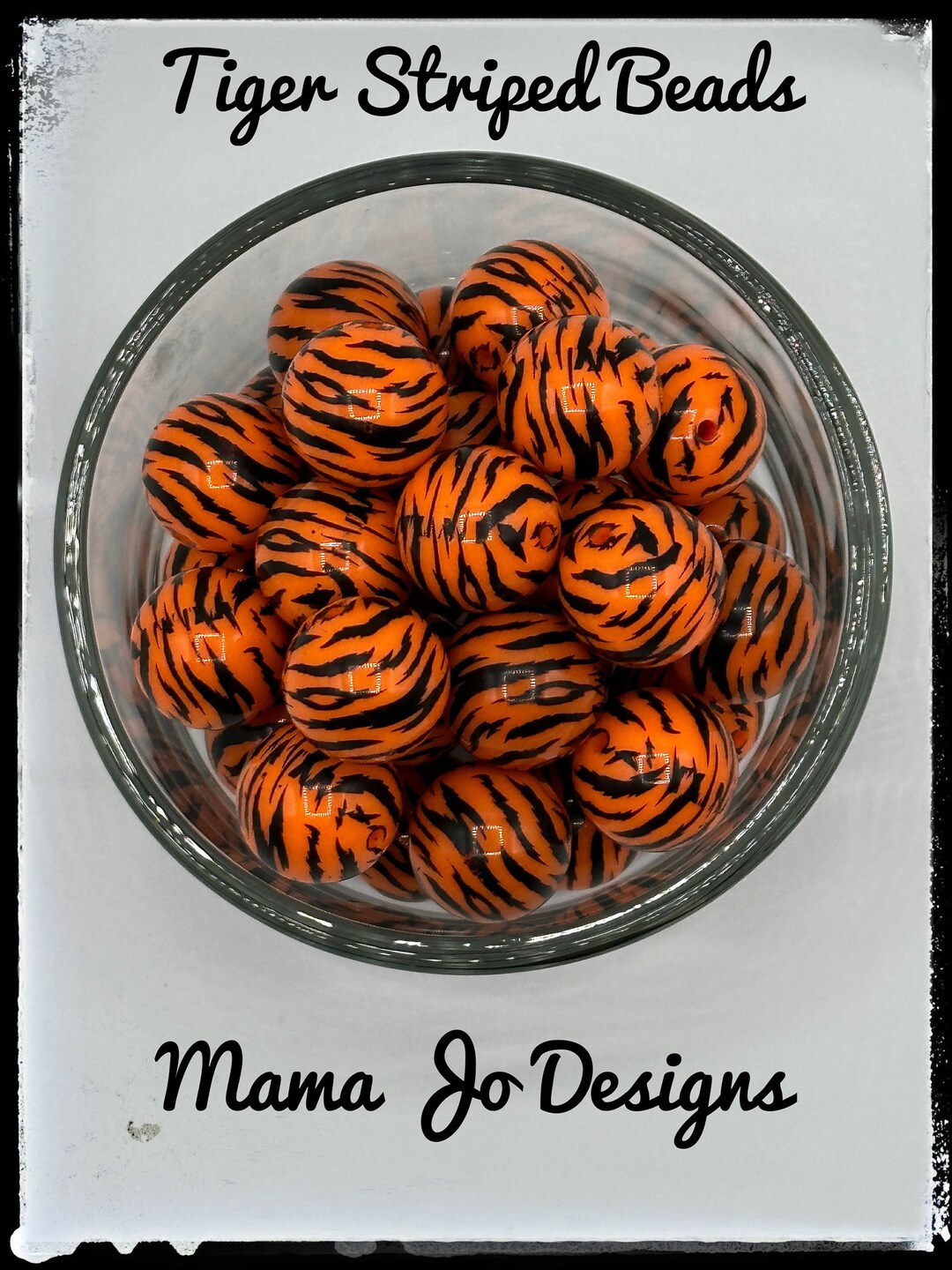 Black and Orange Tiger Beads - Etsy