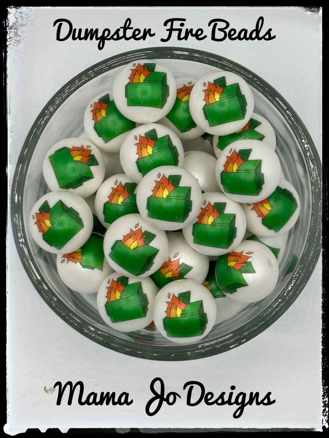 Dumpster Fire Bead – Funny Custom Focal Bead for Keychains, Bracelets ...