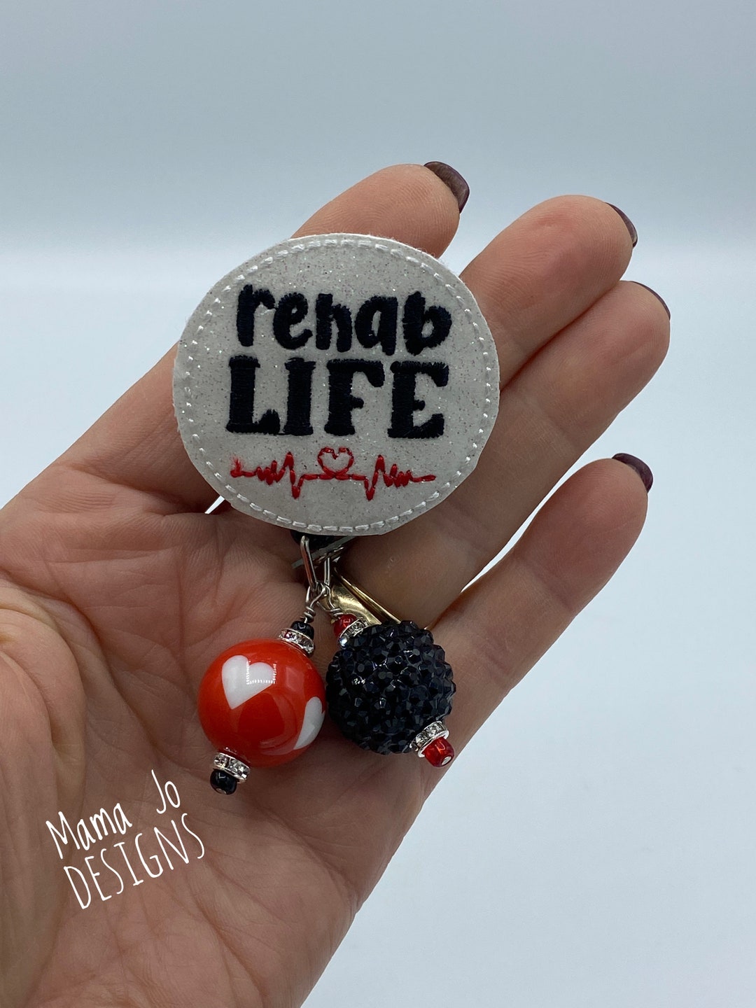 Rehab Life Beaded Badge Reel - Etsy