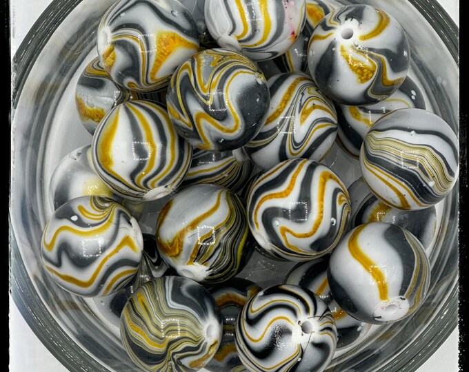 Gold-black, and White Swirl Beads - Etsy