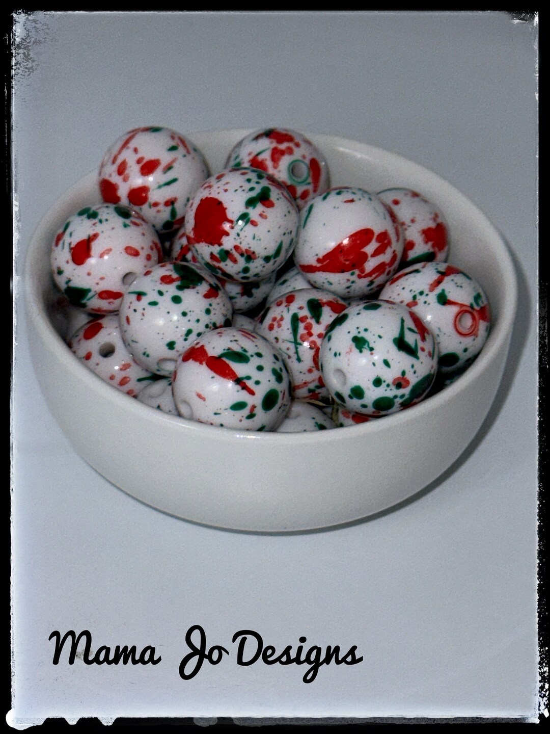 Red and Green Splatter Beads - Etsy