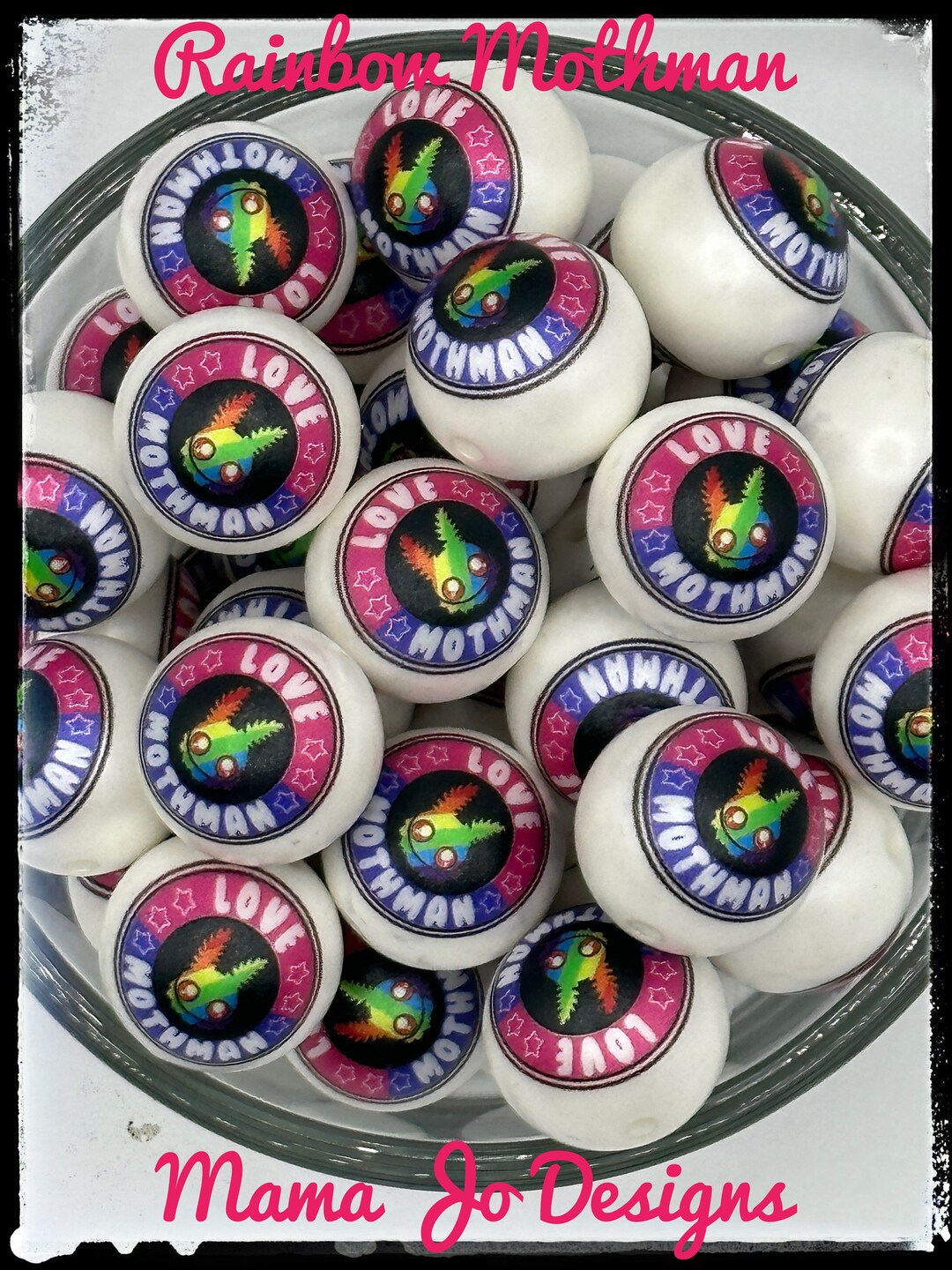 Rainbow Mothman Bead – Cryptid Silicone Focal Bead for Keychains ...