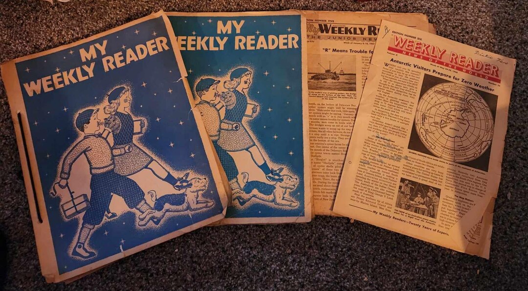 Sheaf of Weekly Reader Magazines From 1944, 1945 and 1947, Great ...