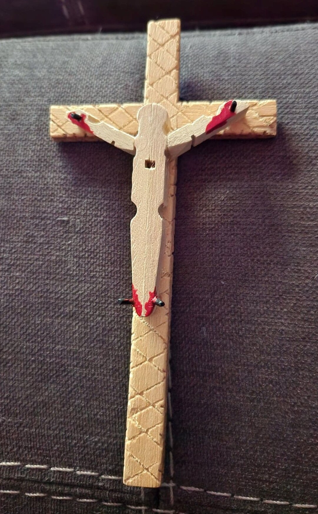 Vintage Folk Art Clothespin Crucifix, Signed by Artist - Etsy