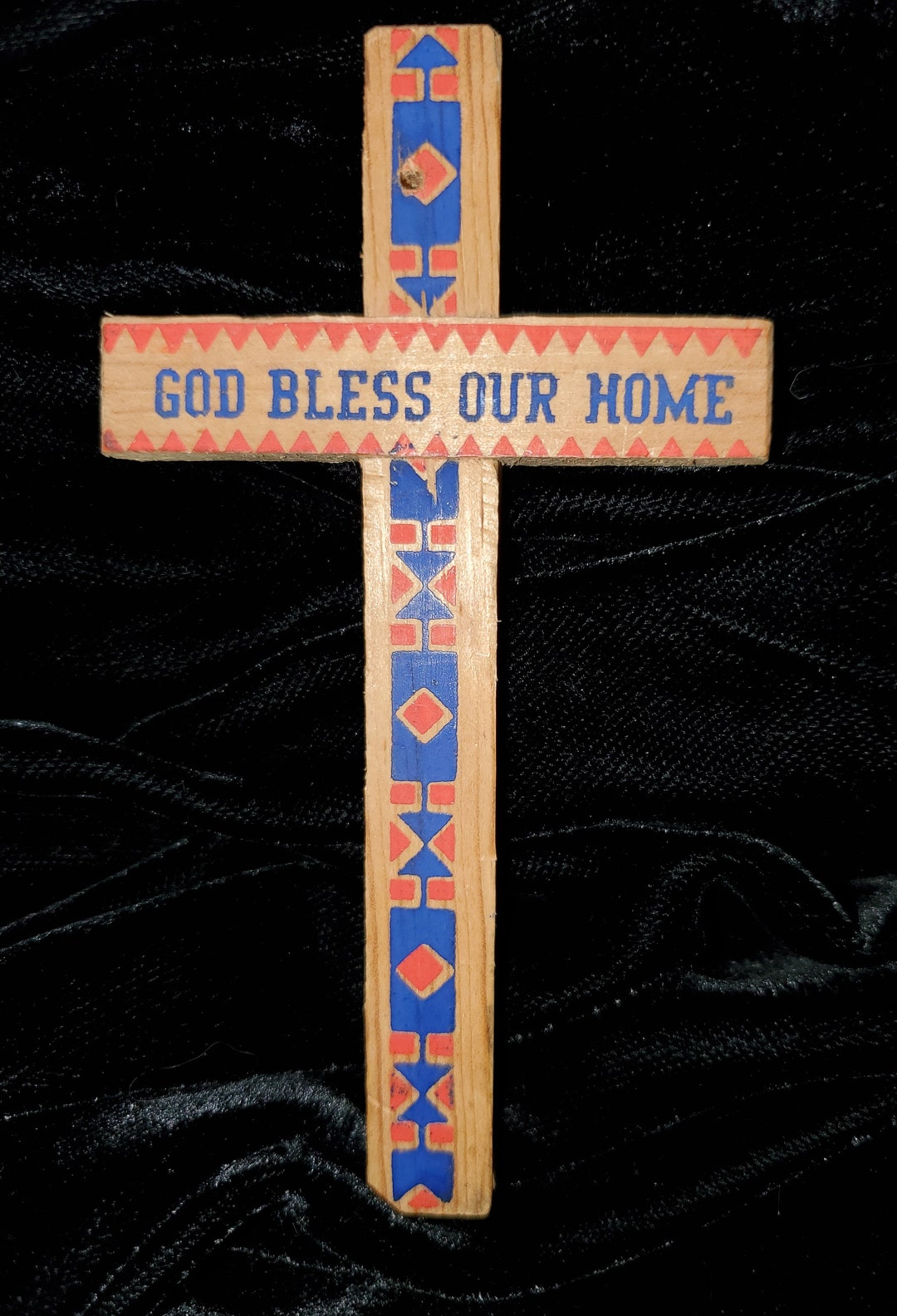 Vintage god Bless Our Home Cross From Holy Rosary Mission, Pine Ridge ...