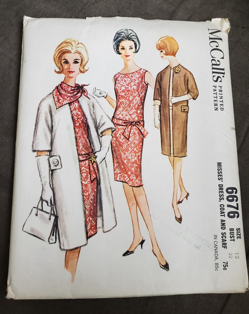 1962 Vintage Mccall's 6676 Sewing Pattern, Size 12, Uncut - Etsy