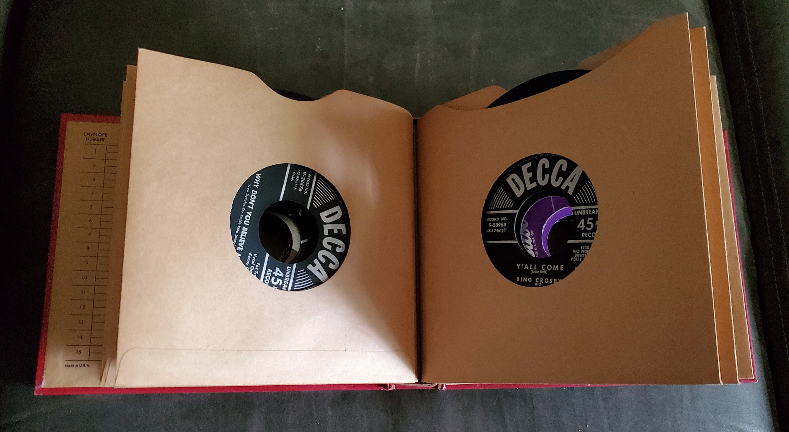 Vintage Red Decca 45 Rpm Record Album With 15 Records Included - Etsy