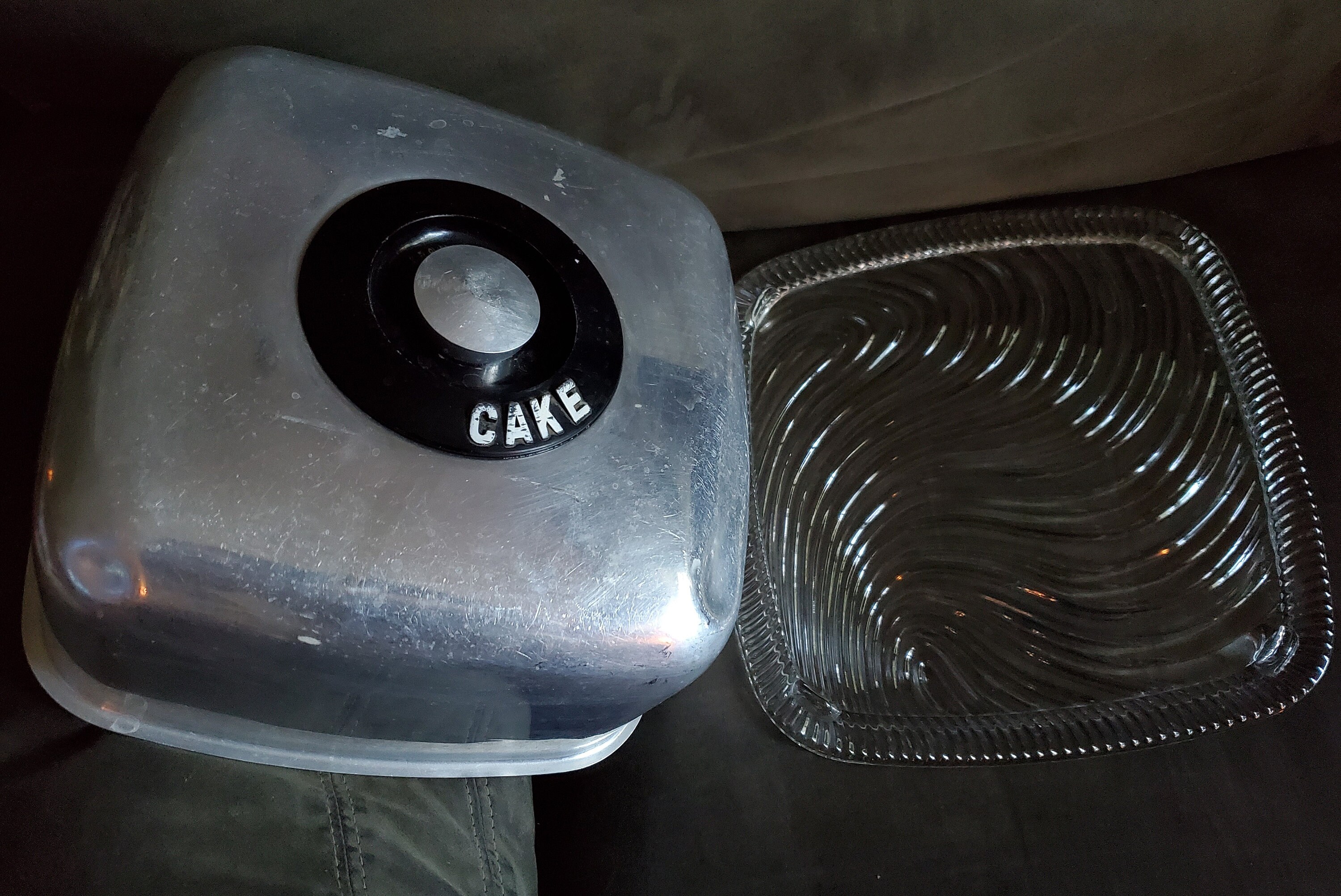 Rare Vintage Square Kromex Cake Plate With Glass Base and Aluminum ...