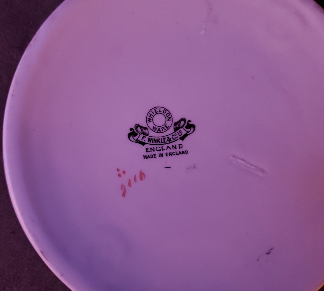 Vintage English F. Winkle & Co. Ltd. Whieldon Ware Baby's Plate, Tom ...
