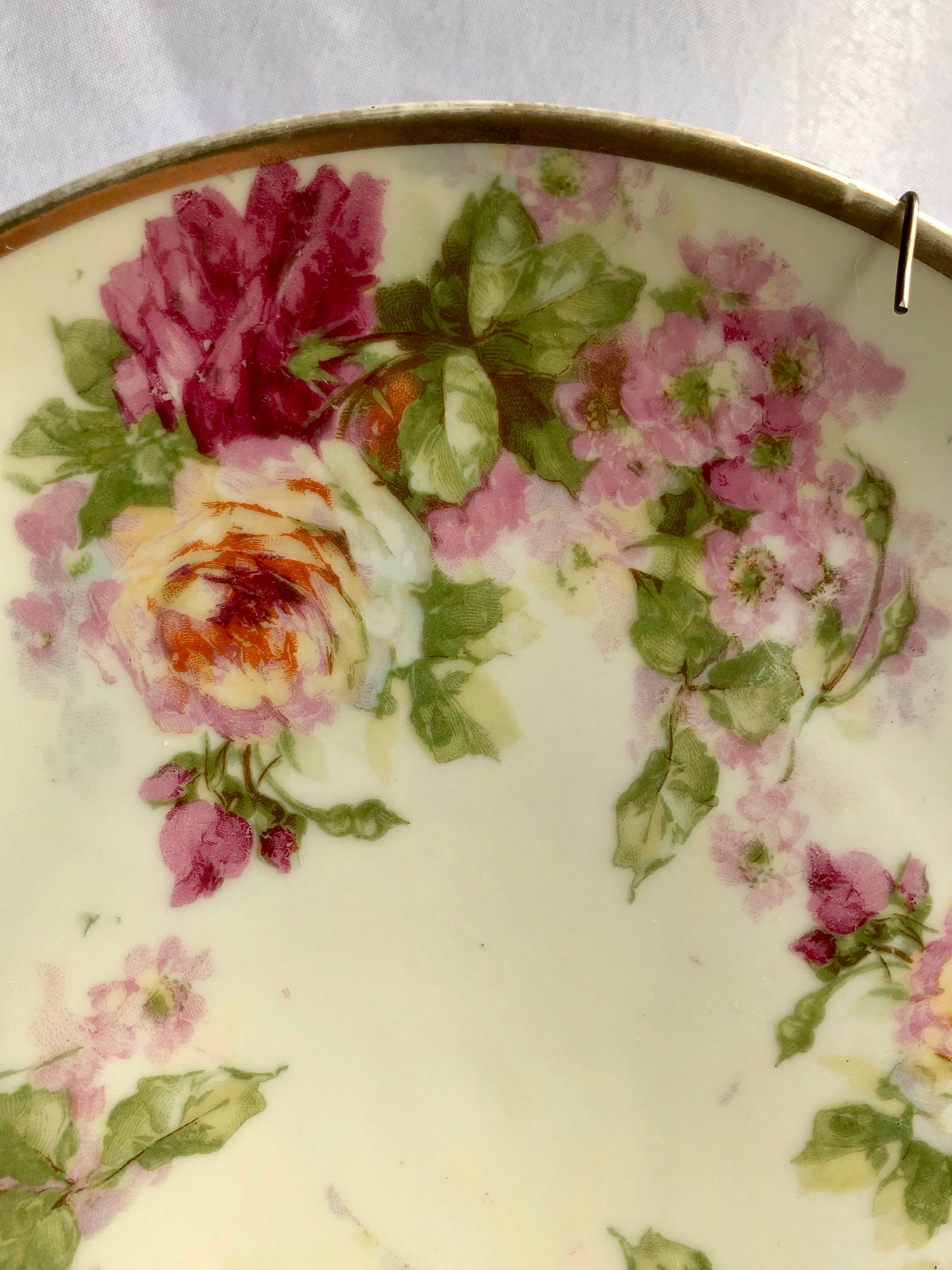 Three Crown China Germany Rose Pattern Gold Trim Plate 8" C. 1900s - Etsy