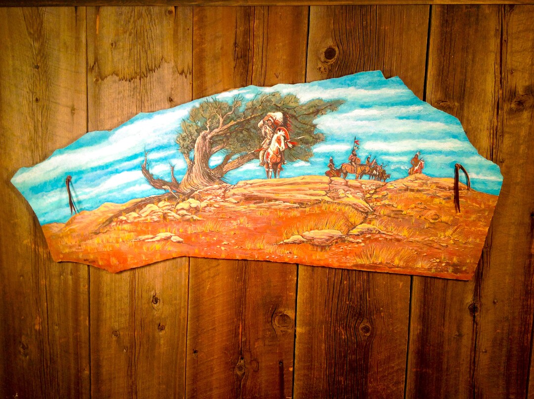 Native American Sandstone Painting, Southwest Desert Original Art ...