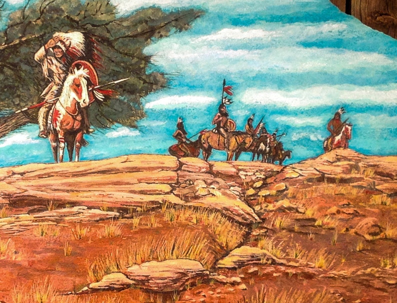 Native American Sandstone Painting, Southwest Desert Original Art ...