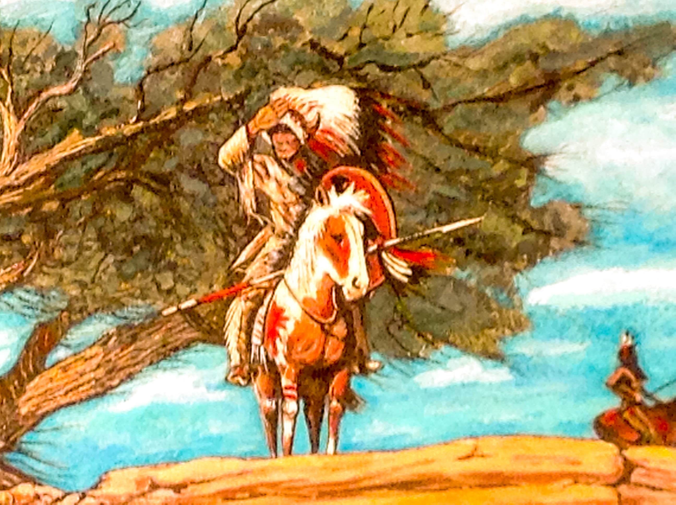 Native American Sandstone Painting, Southwest Desert Original Art ...