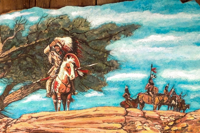 Native American Sandstone Painting, Southwest Desert Original Art ...