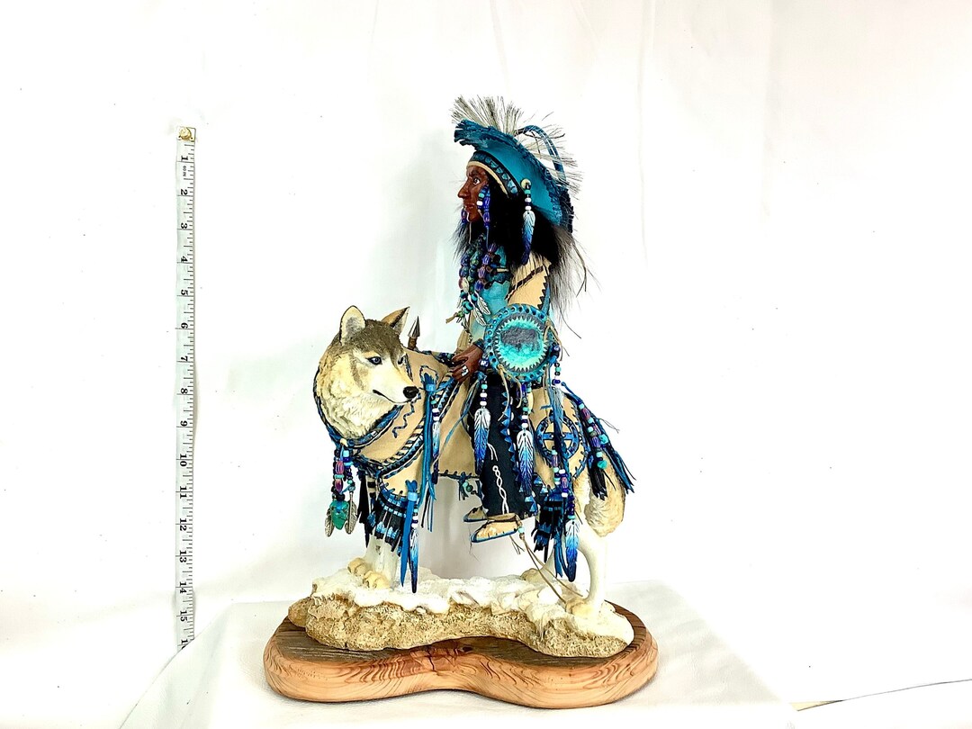 Mystical Wolf Rider, Native American Doll, Sinew Stitched Deerskin ...