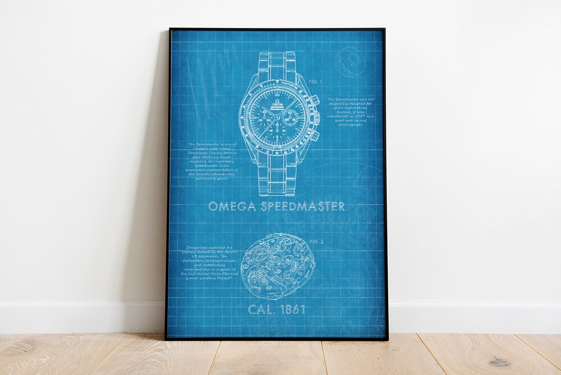 Omega Speedmaster Blueprint Poster 50x70cm - Etsy